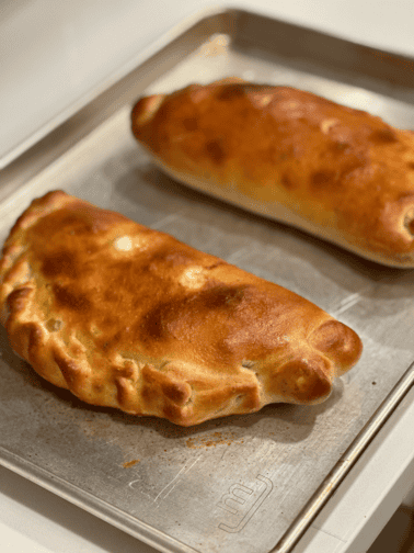Easy 3 Cheese Calzone with Pepperoni and Mushrooms - Carol Bee Cooks