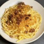 Lemon Pasta with Sardines and Breadcrumbs - Carol Bee Cooks