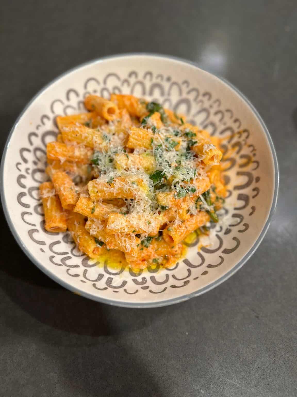 Roasted Red Pepper Ricotta Pasta - Carol Bee Cooks