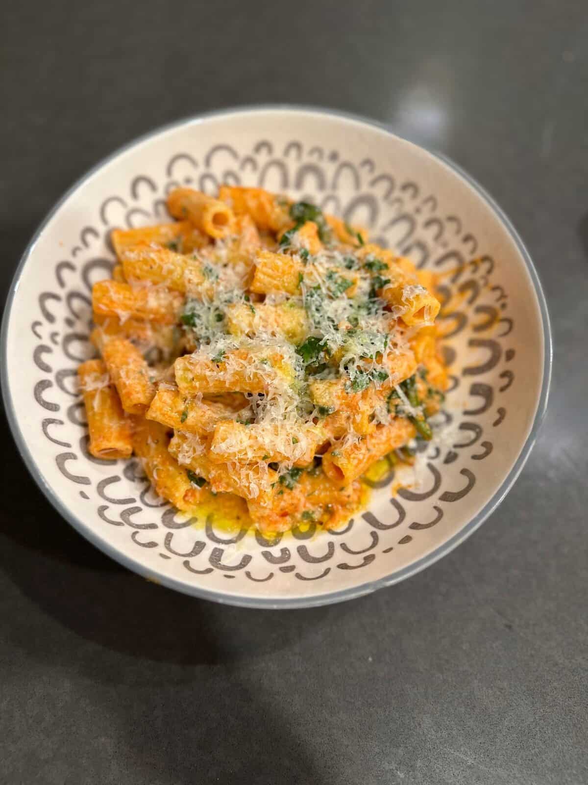 Roasted Red Pepper Ricotta Pasta - Carol Bee Cooks