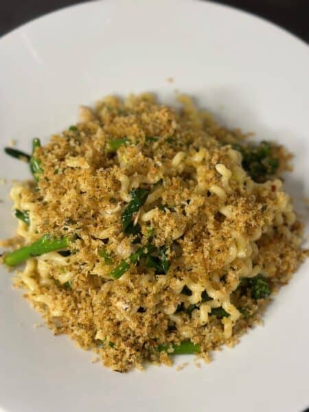 Tinned Fish Pasta with Lemon Garlicky Breadcrumbs - Carol Bee Cooks