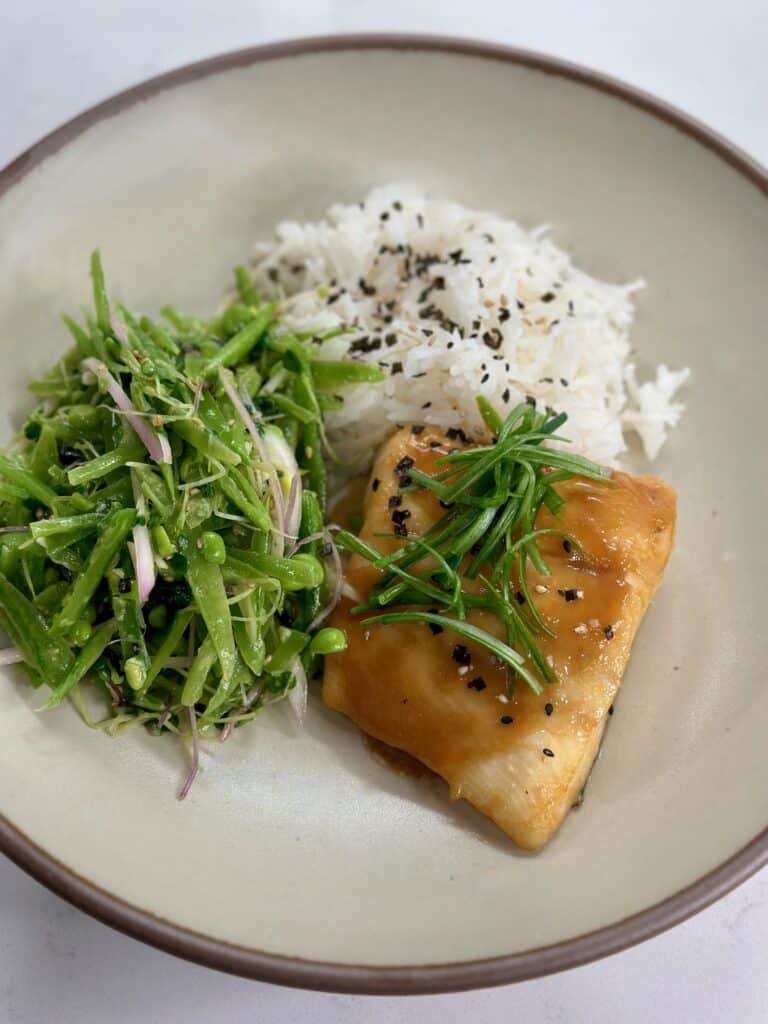 Sugar Snap Pea Salad with Miso Dressing - Carol Bee Cooks