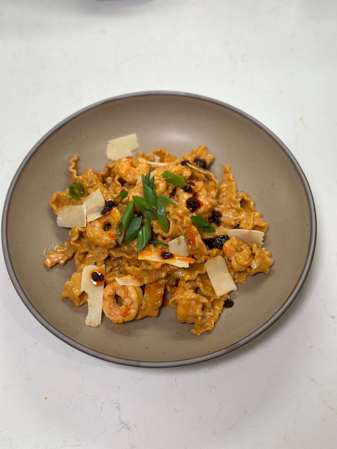 Creamy Bulgogi Shrimp Pasta - Carol Bee Cooks