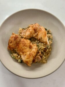 One Pot Creamy Chicken and Mushroom Rice - Carol Bee Cooks