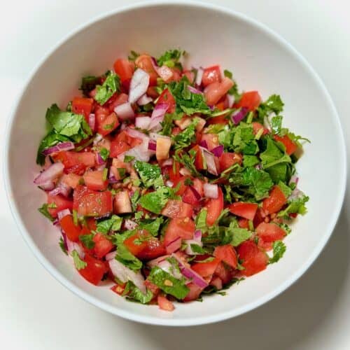 Chipotle Copycat Fresh Tomato Salsa (Mild Salsa) - Carol Bee Cooks