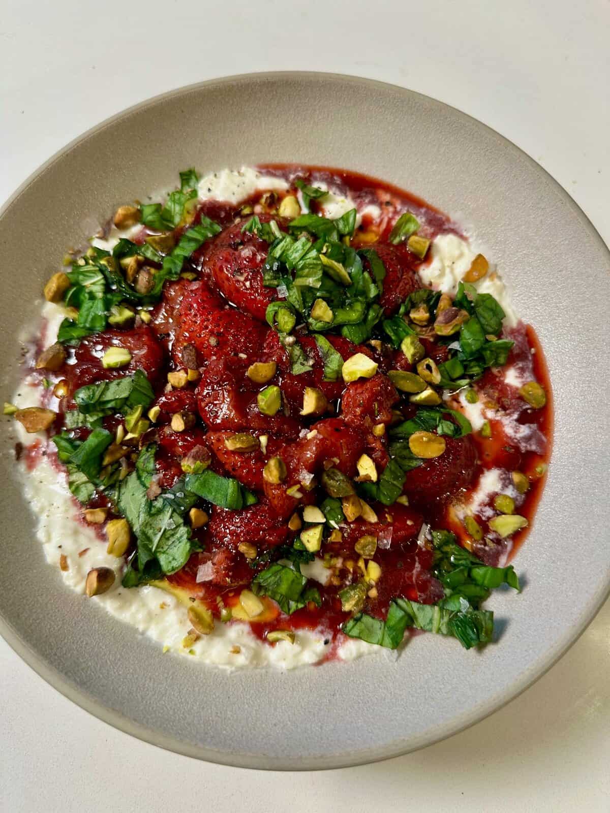 Balsamic Roasted Strawberries (with Stracciatella) - Carol Bee Cooks